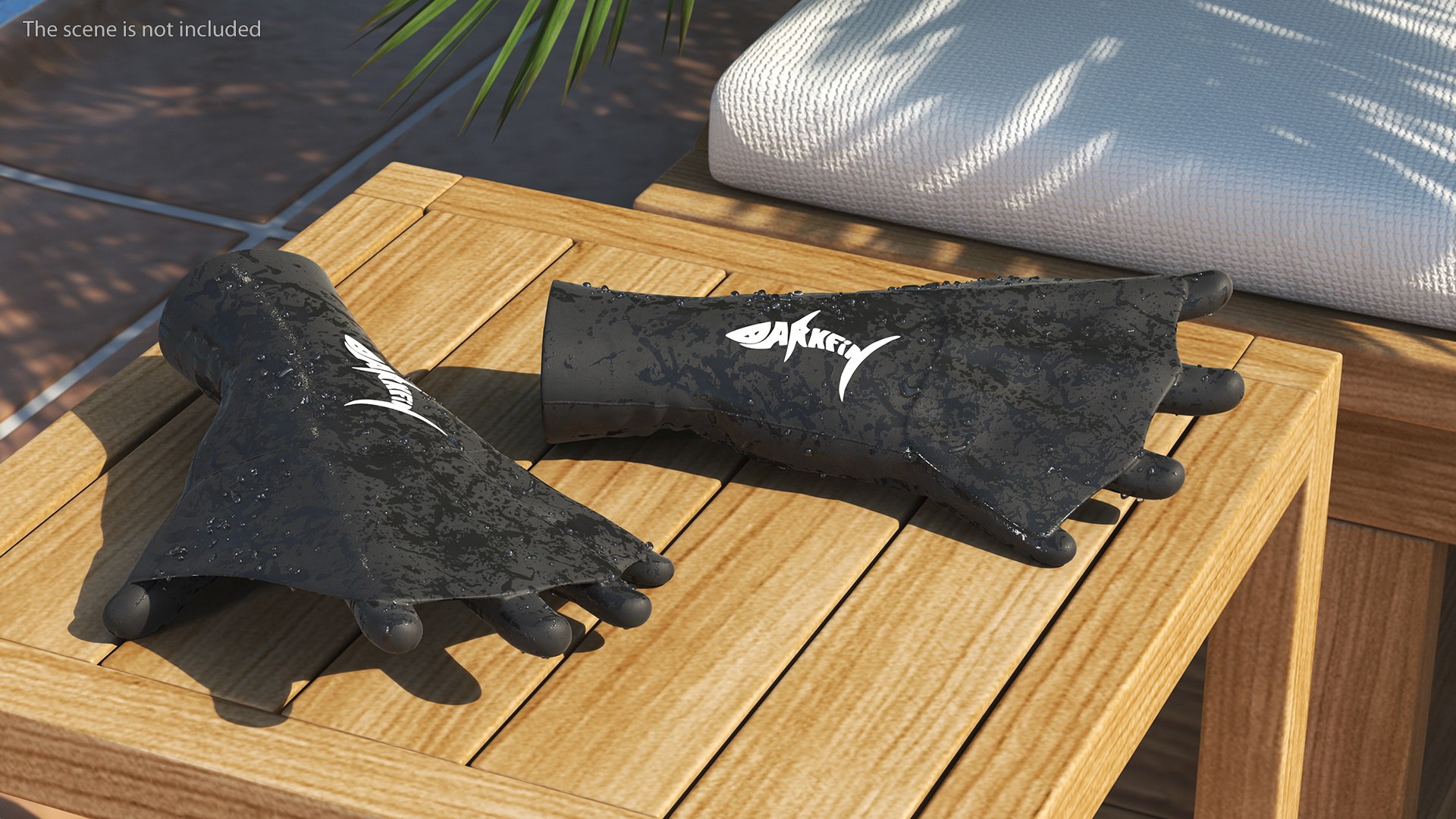 3D model Darkfin Webbed Power Swimming Gloves Wet Rigged for Maya ...