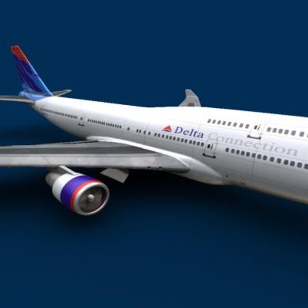 747-400 delta 3d model