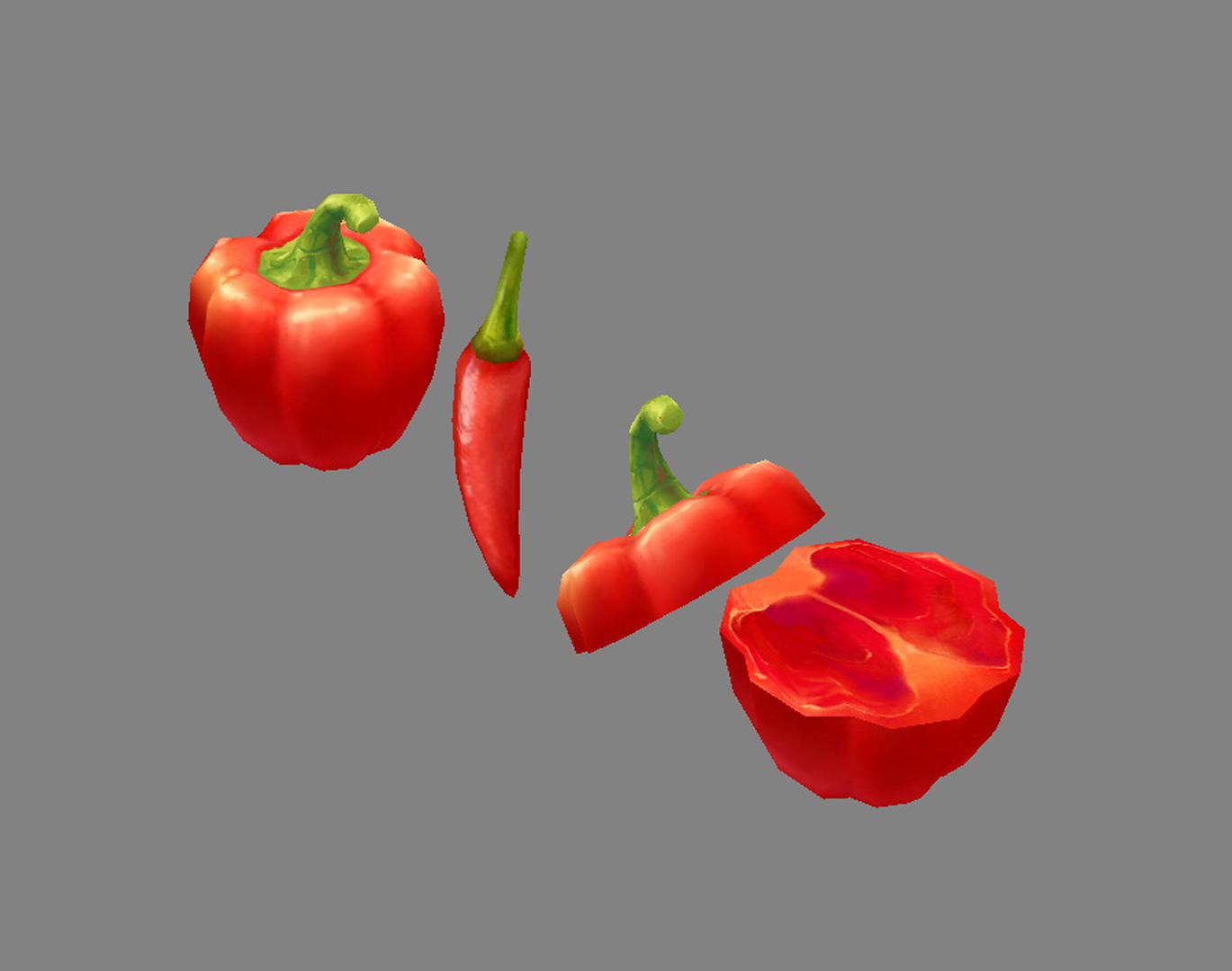 Chilli red vegetabl 3D model - TurboSquid 1687928