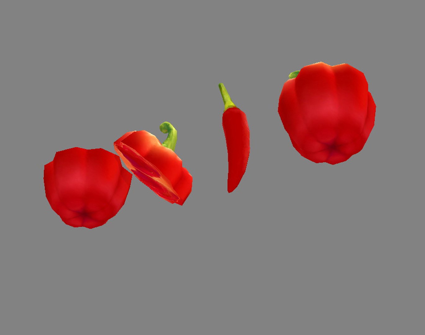Chilli Red Vegetabl 3D Model - TurboSquid 1687928
