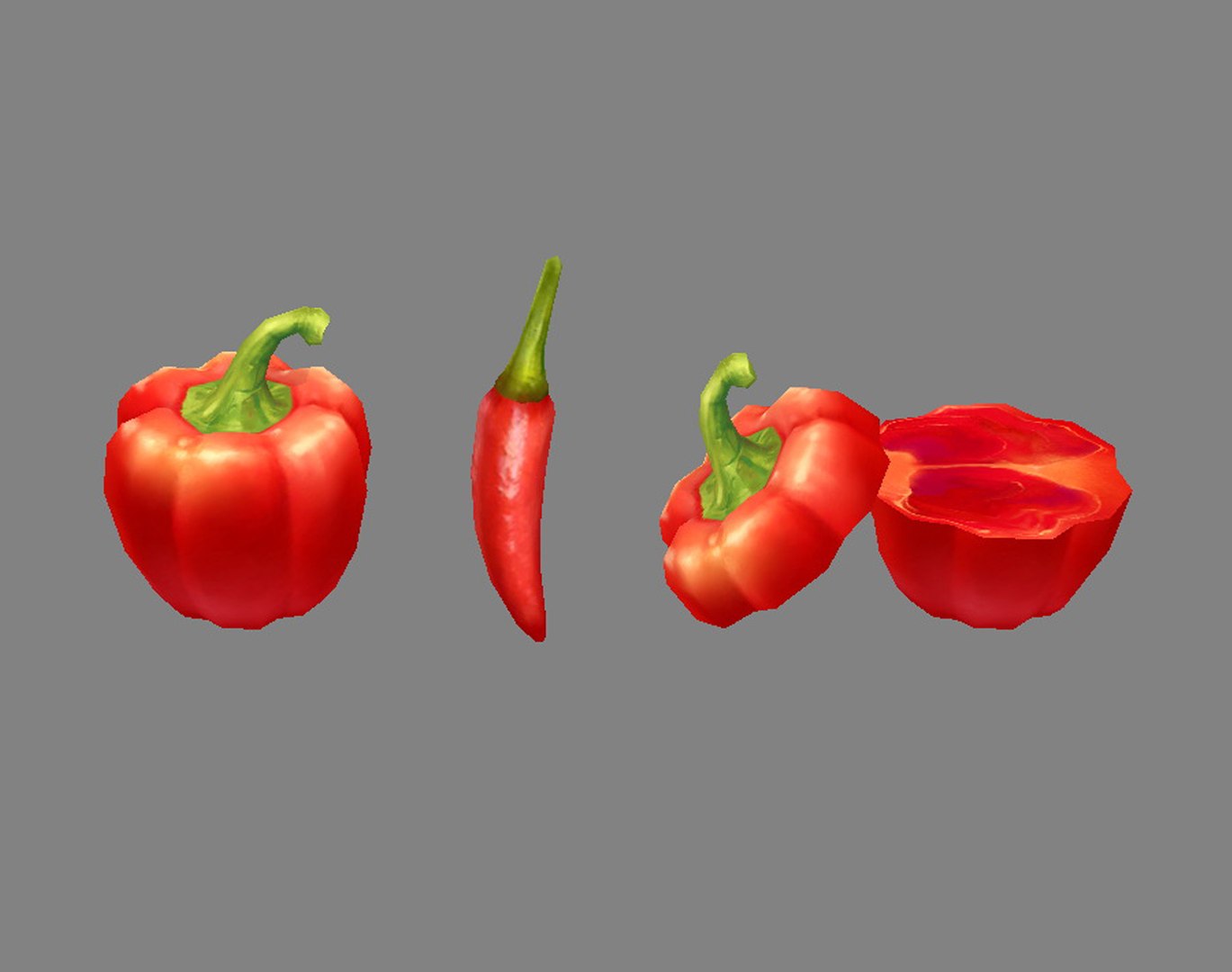 Chilli Red Vegetabl 3D Model - TurboSquid 1687928