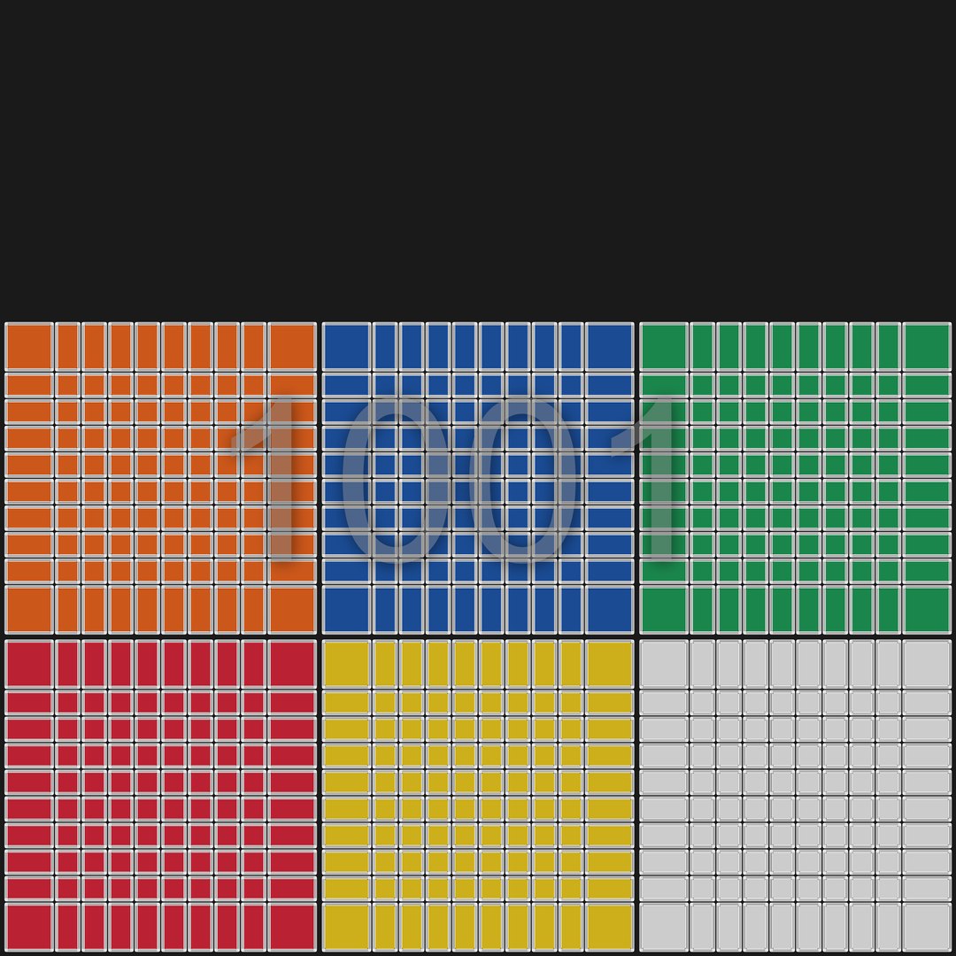 3D Animated Rubiks Cube 10x10 - TurboSquid 2081475