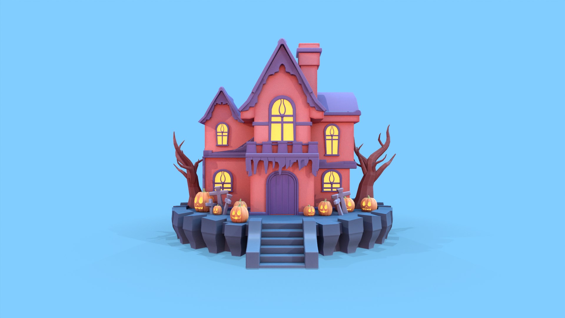 Spooky Halloween House 3D Model - TurboSquid 2300369