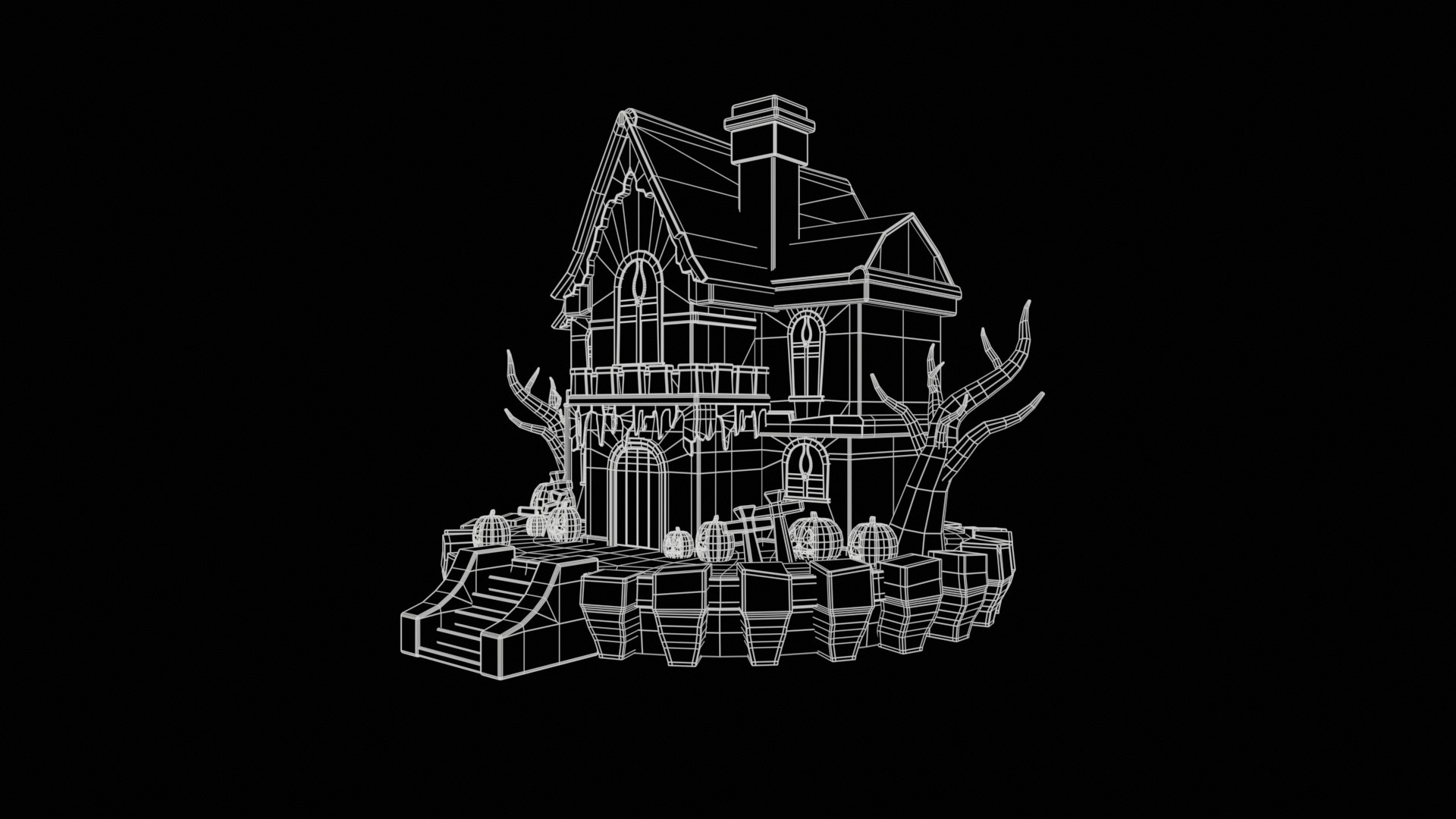 Spooky Halloween House 3D Model - TurboSquid 2300369