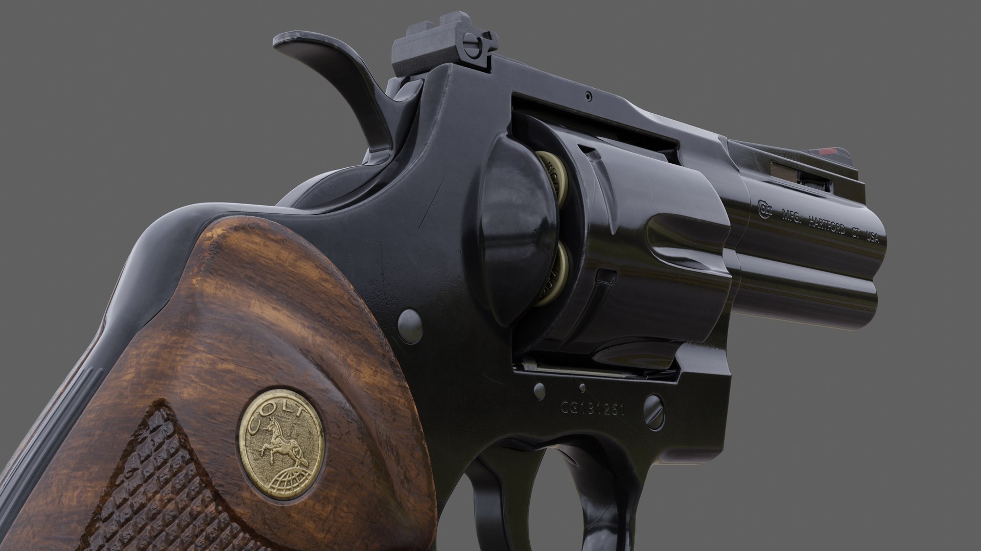 3D Colt python 357 3 inch black - TurboSquid 2035917