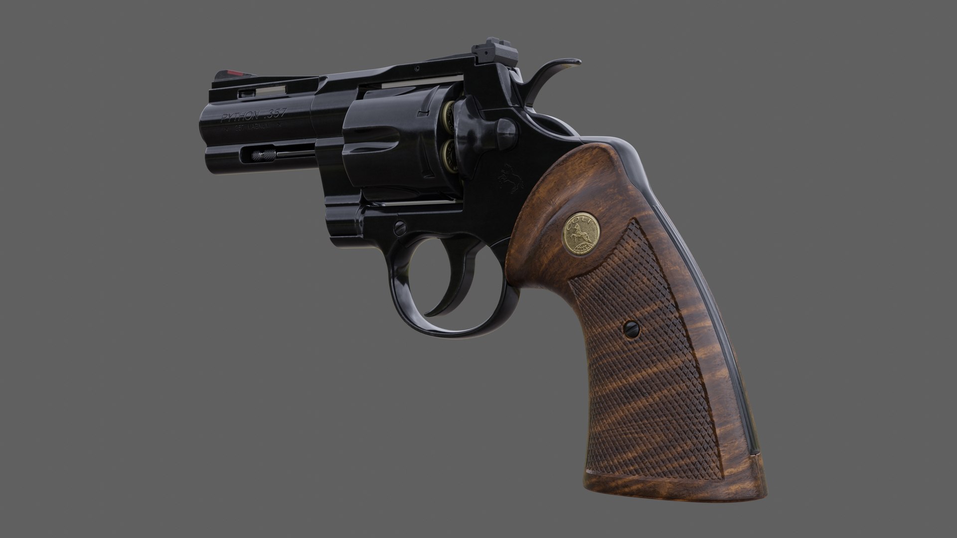 3D Colt python 357 3 inch black - TurboSquid 2035917