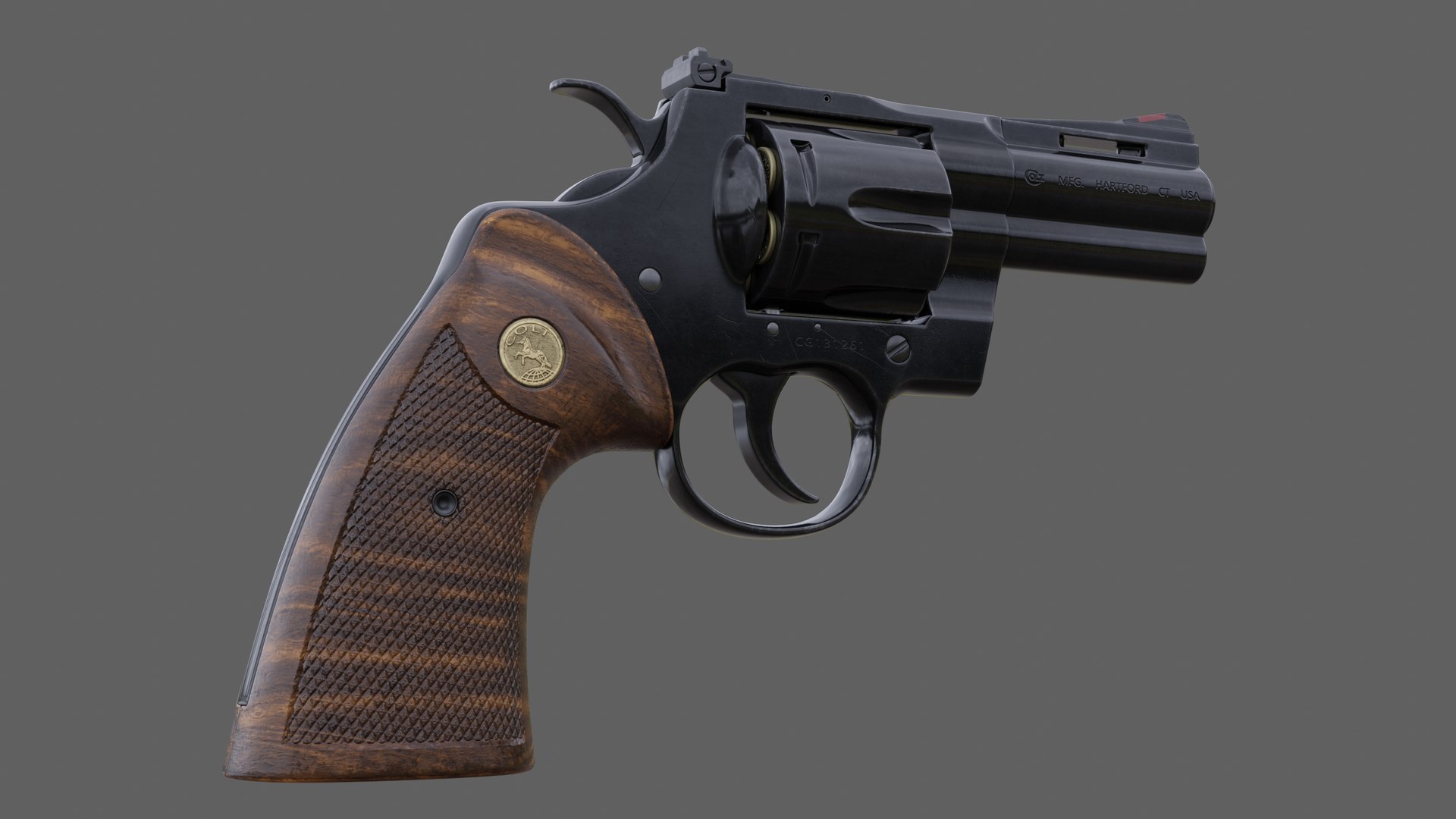 3D Colt python 357 3 inch black - TurboSquid 2035917