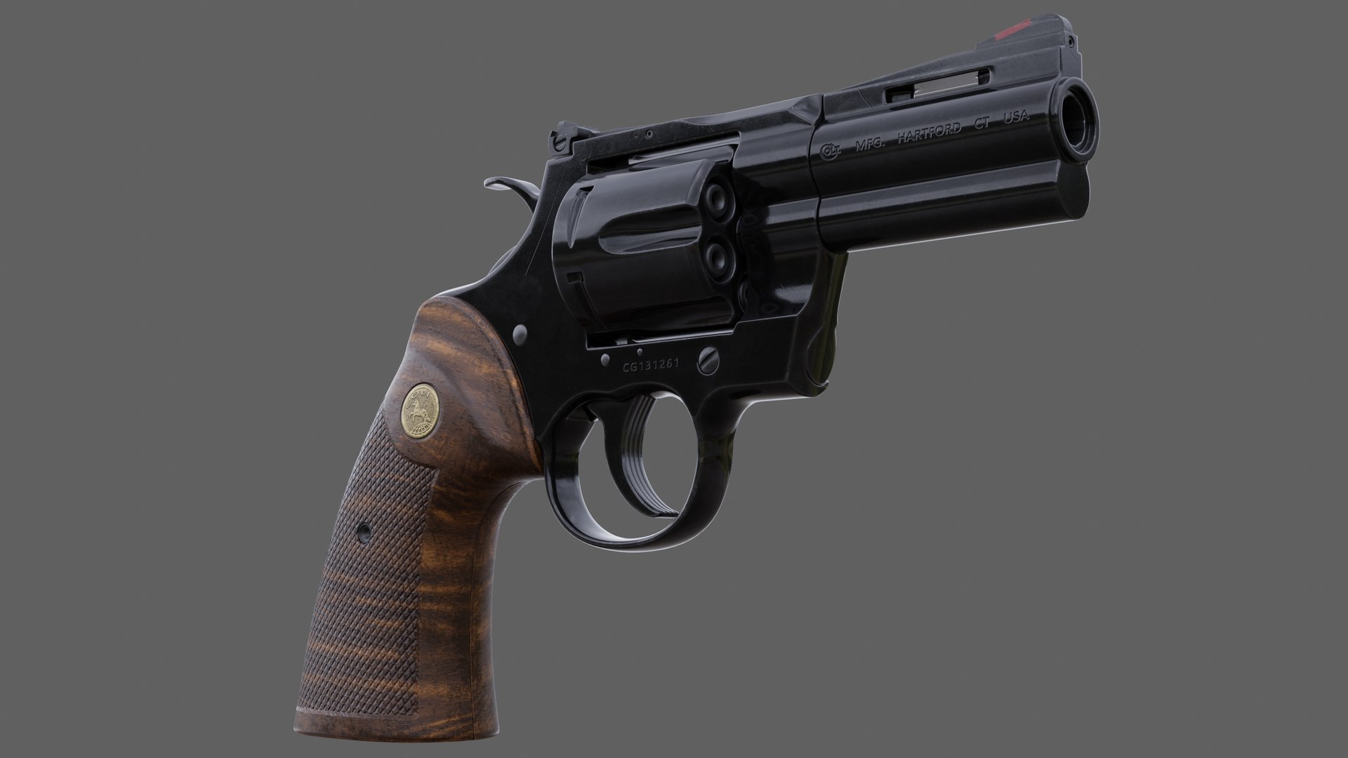 3D Colt python 357 3 inch black - TurboSquid 2035917