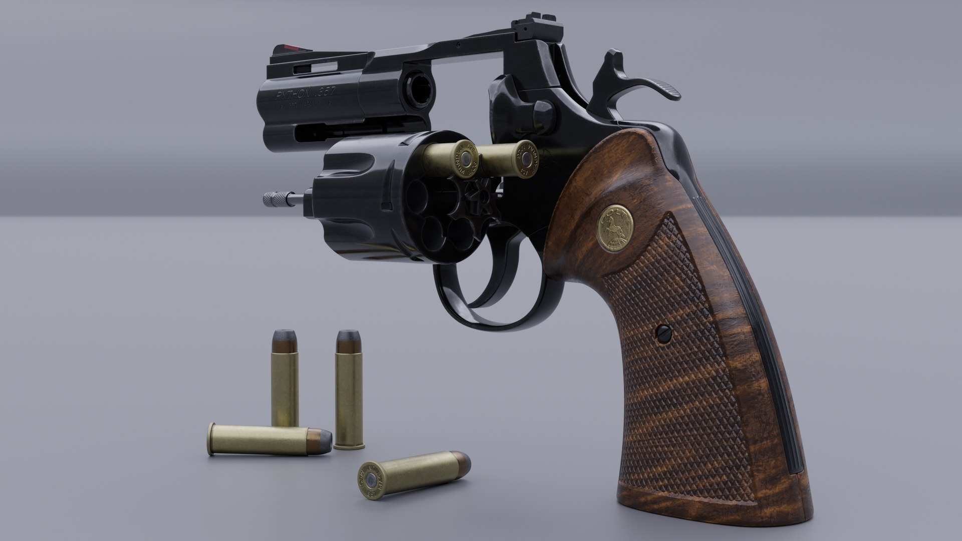 3D Colt python 357 3 inch black - TurboSquid 2035917