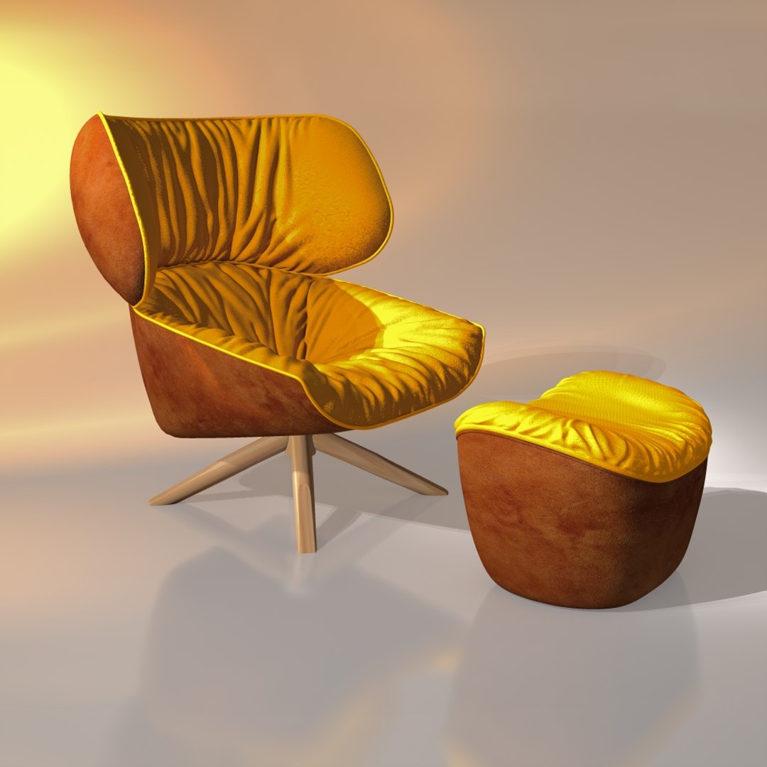 Tabano Chair Ottoman 3ds