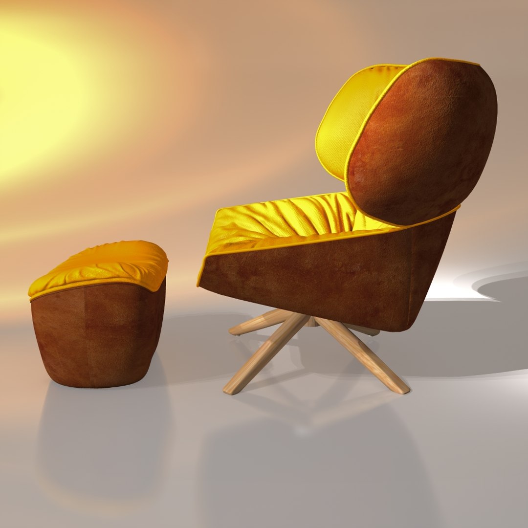 Tabano Chair Ottoman 3ds
