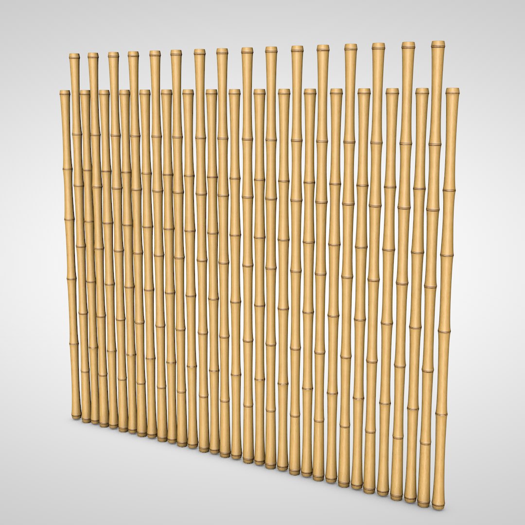 3d Bamboo Wall Model
