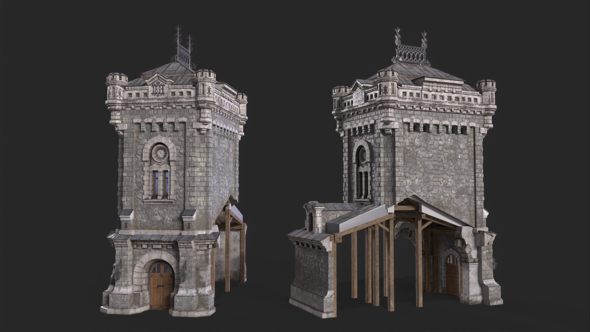 3D Old Medieval Castle Pack Model - TurboSquid 2161327