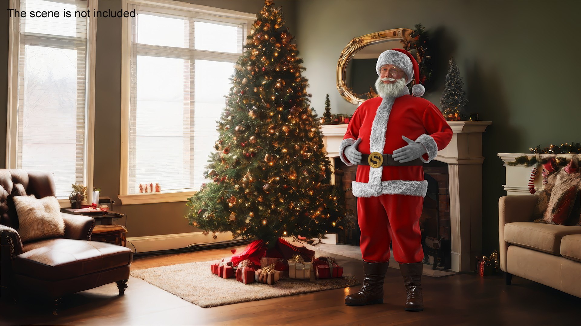 3D Santa Claus Character With Fur Model - TurboSquid 2383185