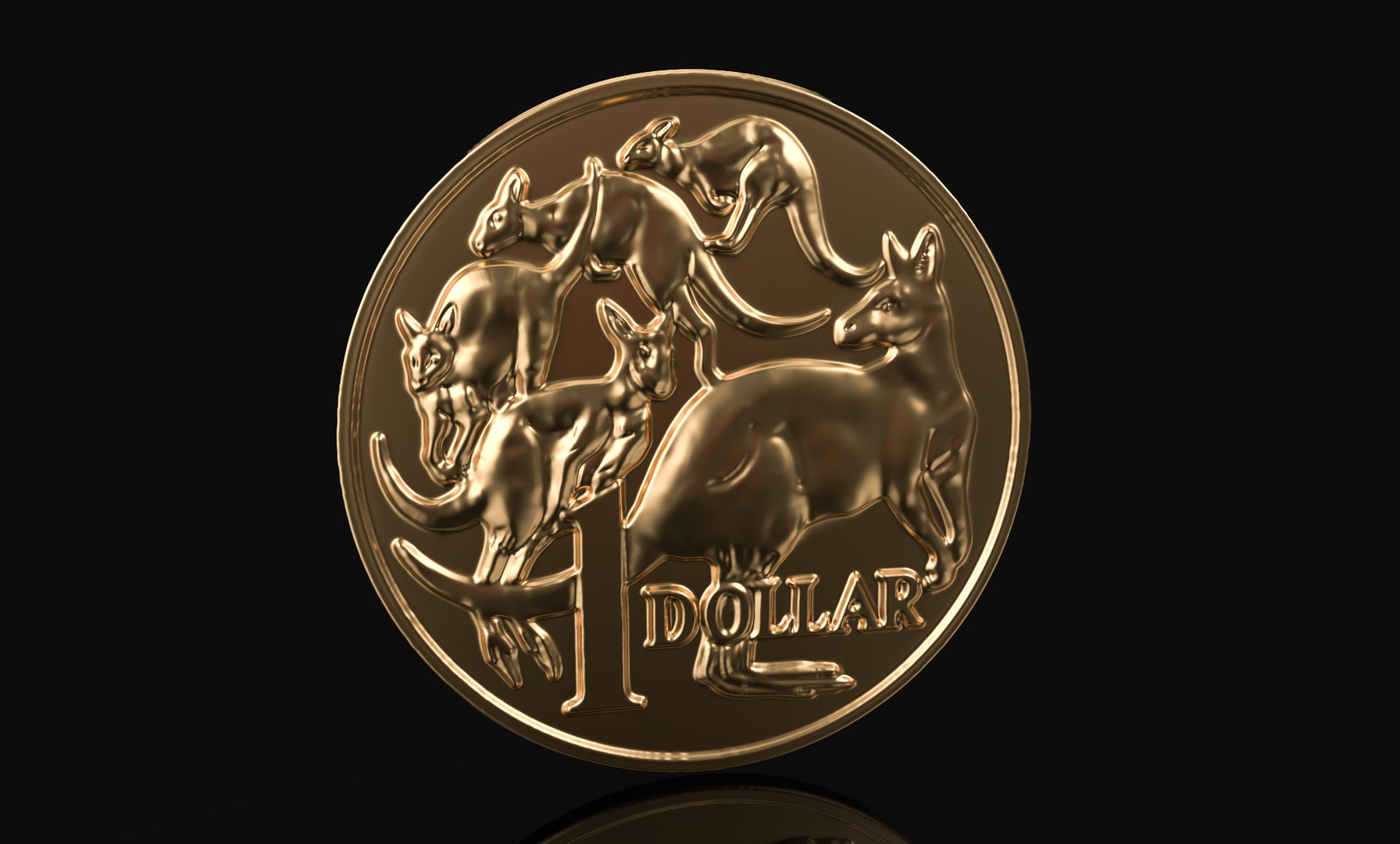 3D Australian One Dollar Coin Ready To Print 3D Print Model Model ...