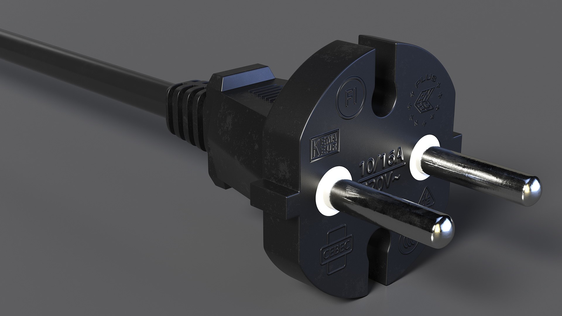 Electric Plug Europe Type E Grounded 3D Model - TurboSquid 2042309