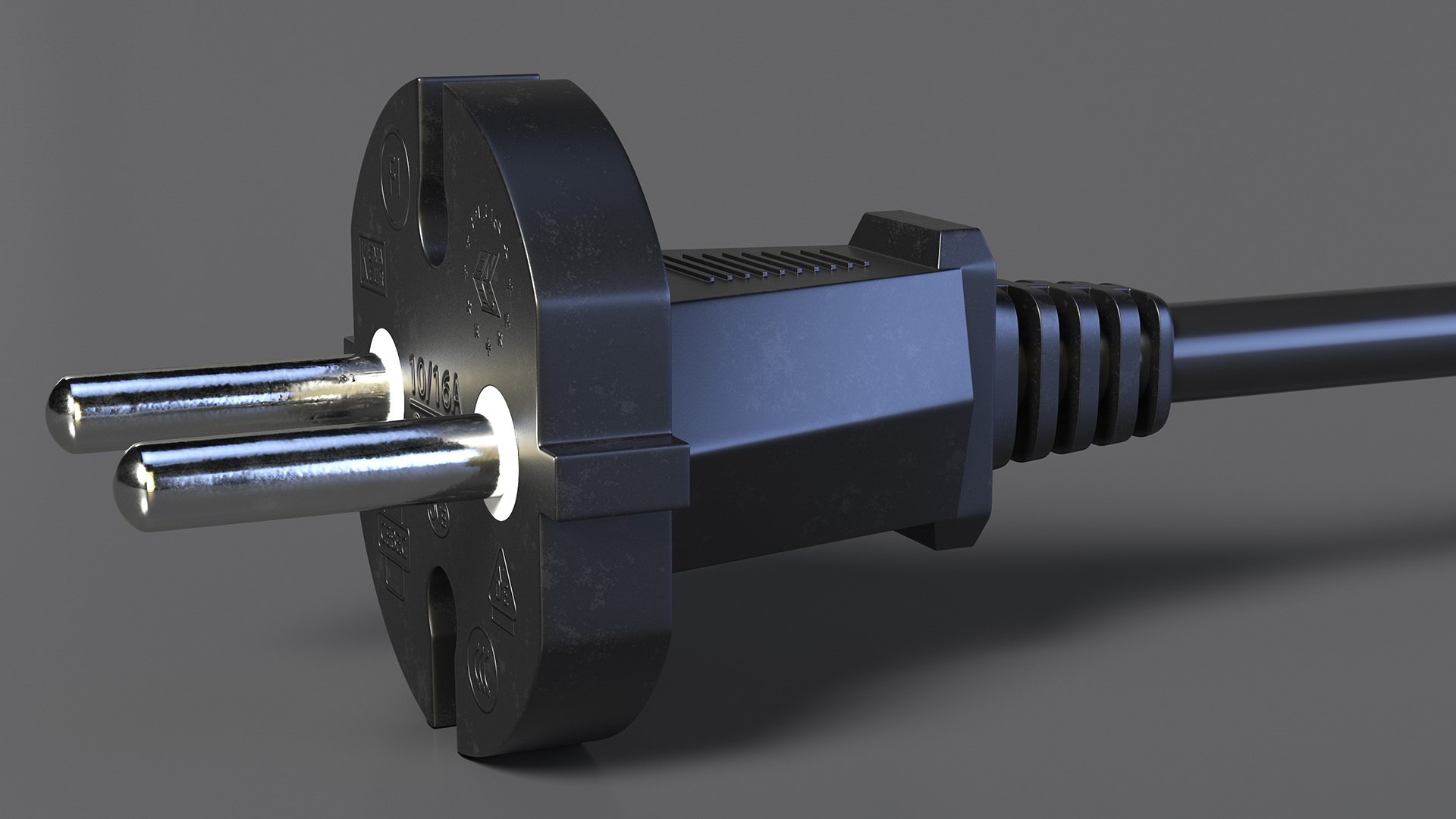 Electric Plug Europe Type E Grounded 3D Model - TurboSquid 2042309