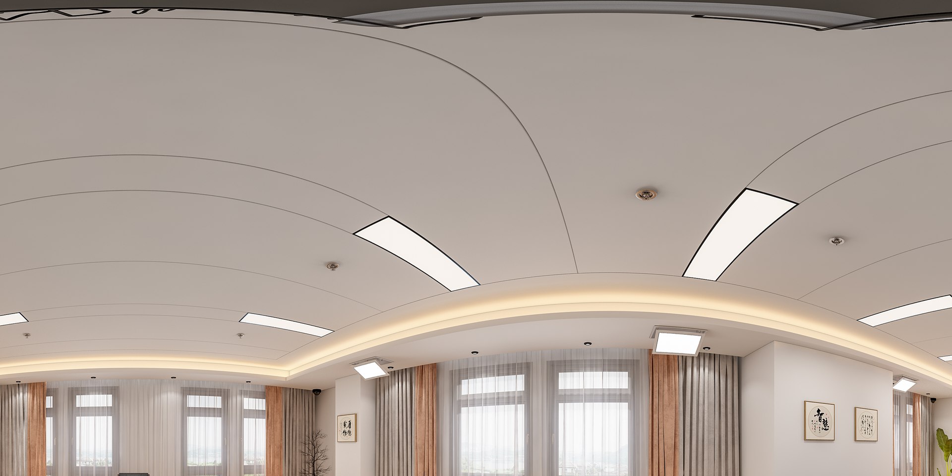 Panoramic model of Chinese style conference room 3D model - TurboSquid ...