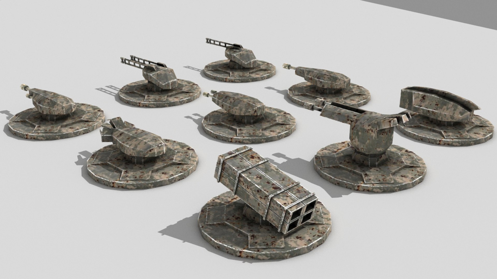 3d Model Turrets Strategy Games