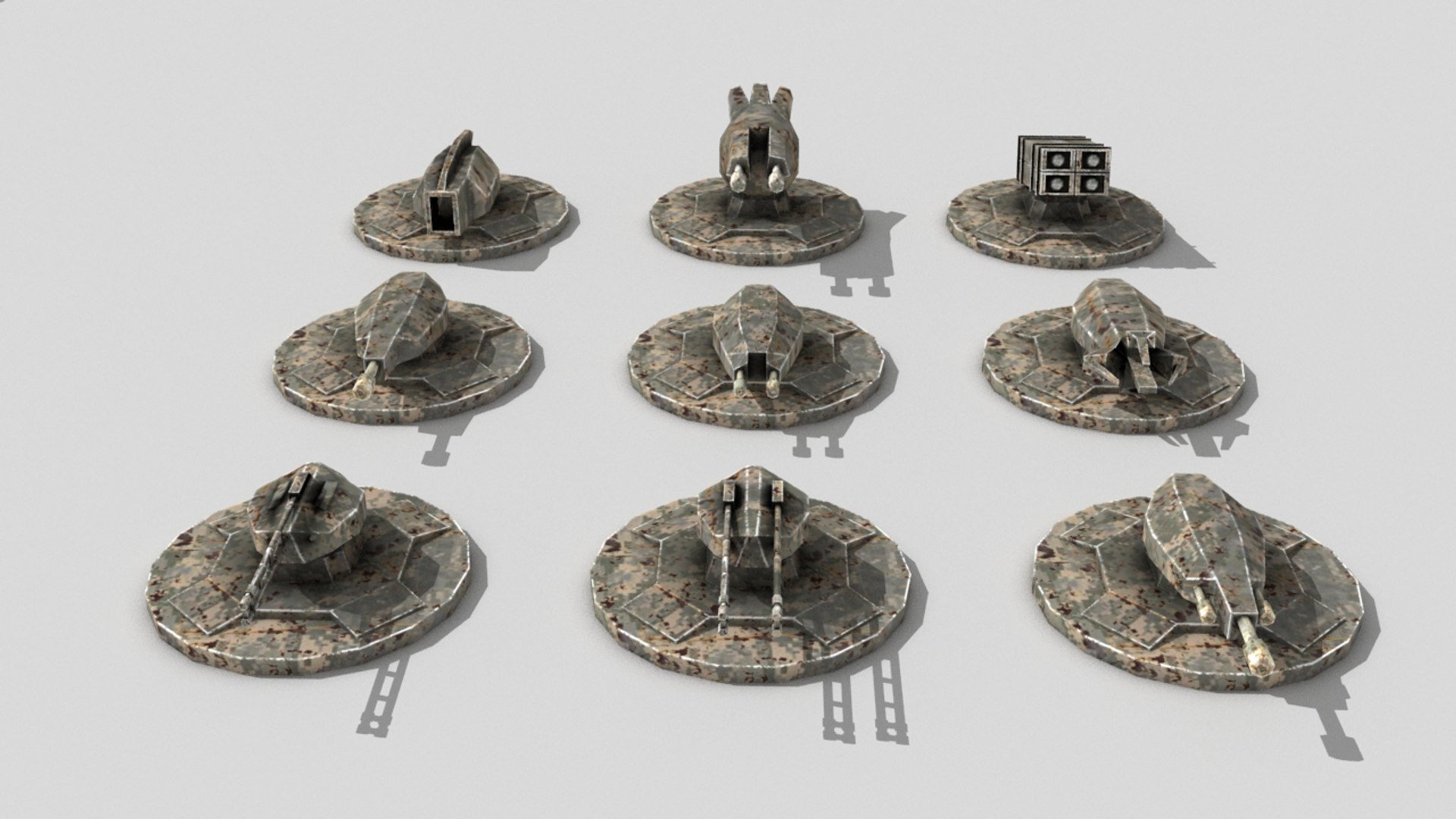 3d Model Turrets Strategy Games