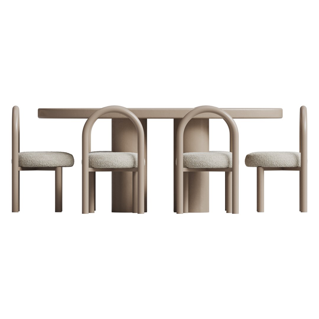 Zaria Dining Table Oval And Neboo Dining Chair 3D Model - TurboSquid ...