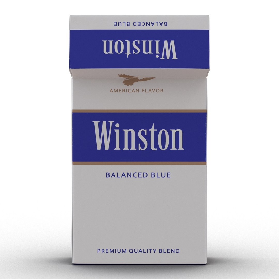 3d opened cigarettes pack winston model