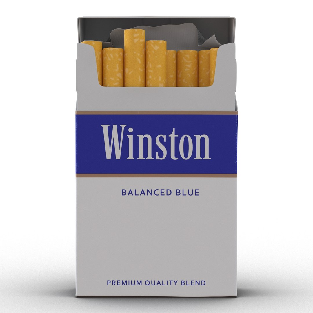 3d opened cigarettes pack winston model