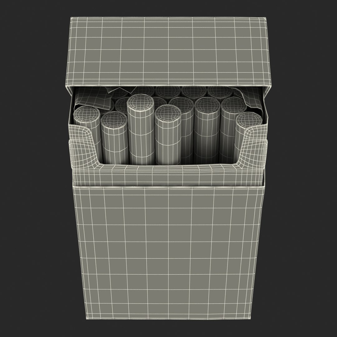 3d opened cigarettes pack winston model