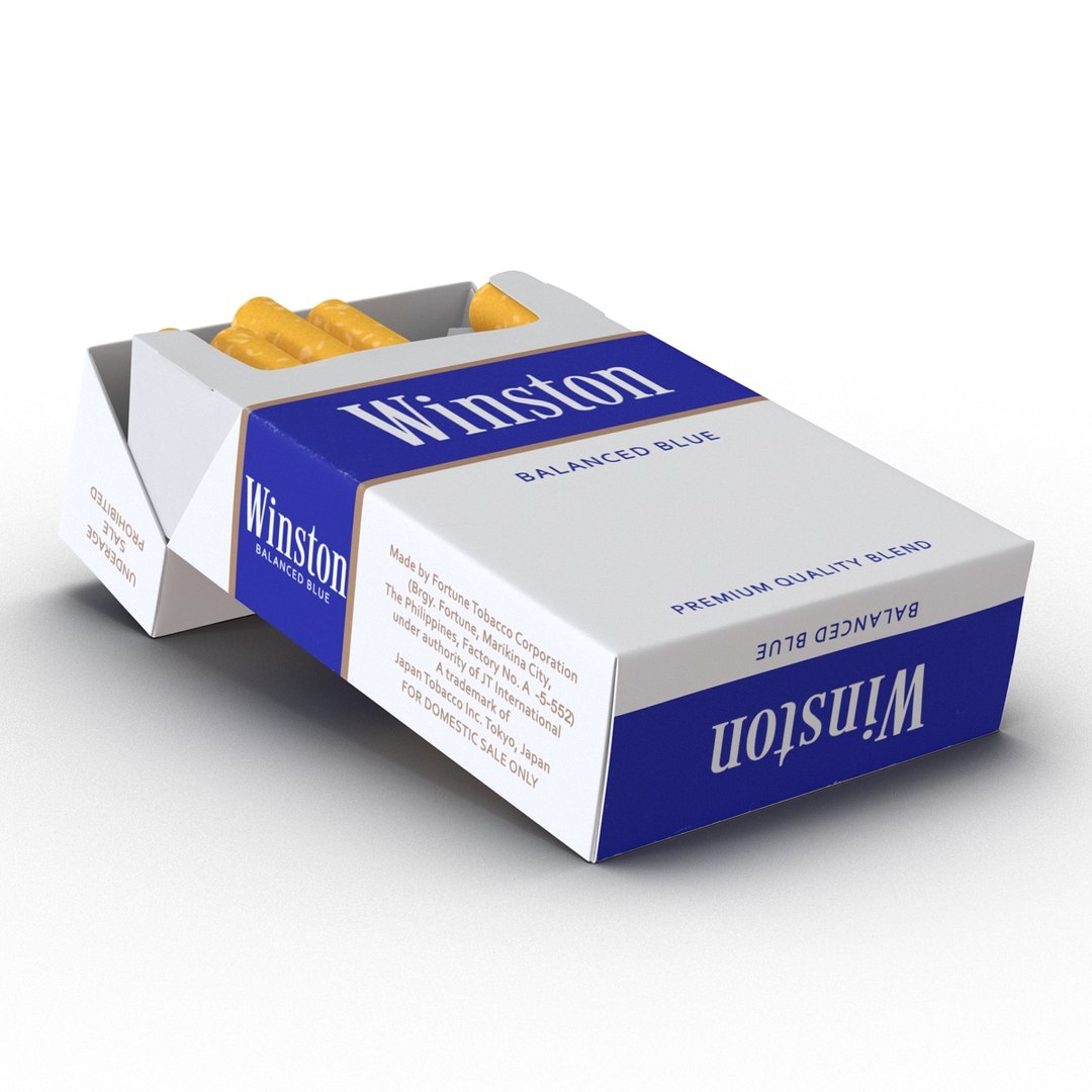 3d opened cigarettes pack winston model