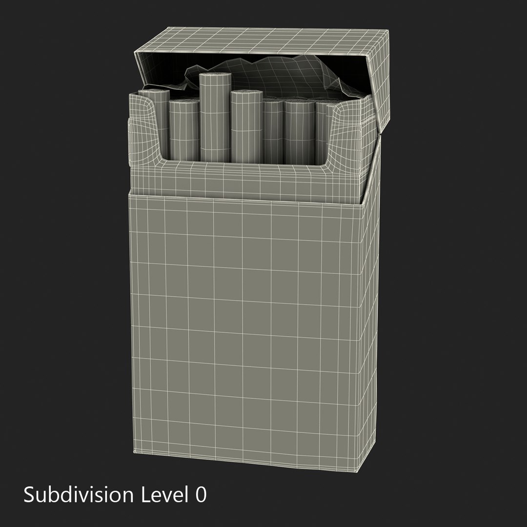 3d opened cigarettes pack winston model