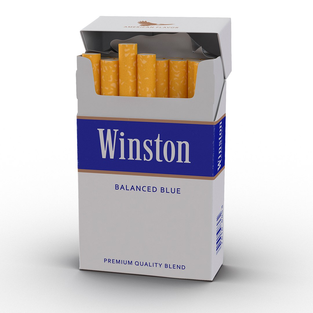 3d opened cigarettes pack winston model