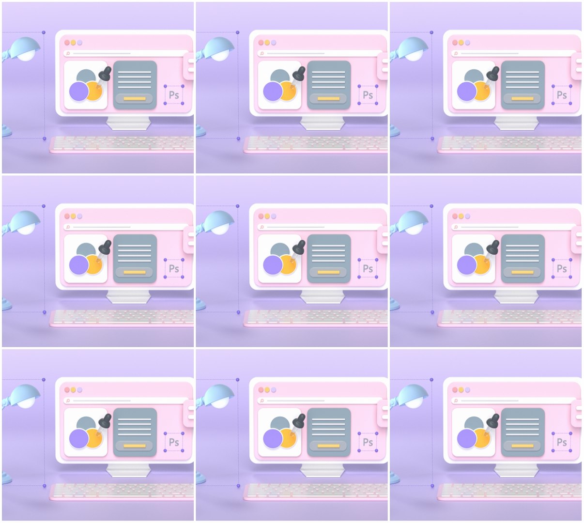 Cartoon elements Cartoon scene TWO-DIMENSIONAL office UI icon animation ...