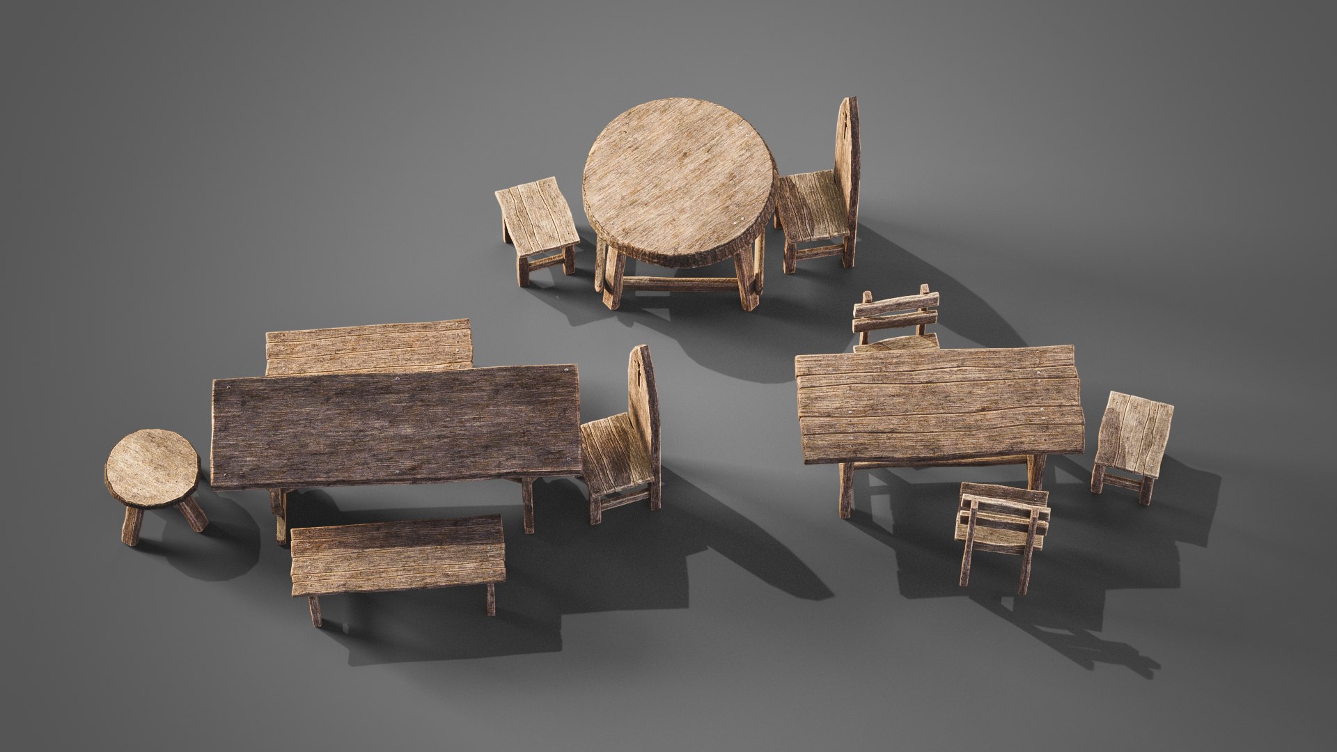 3D Tables And Chairs Set - TurboSquid 2019289