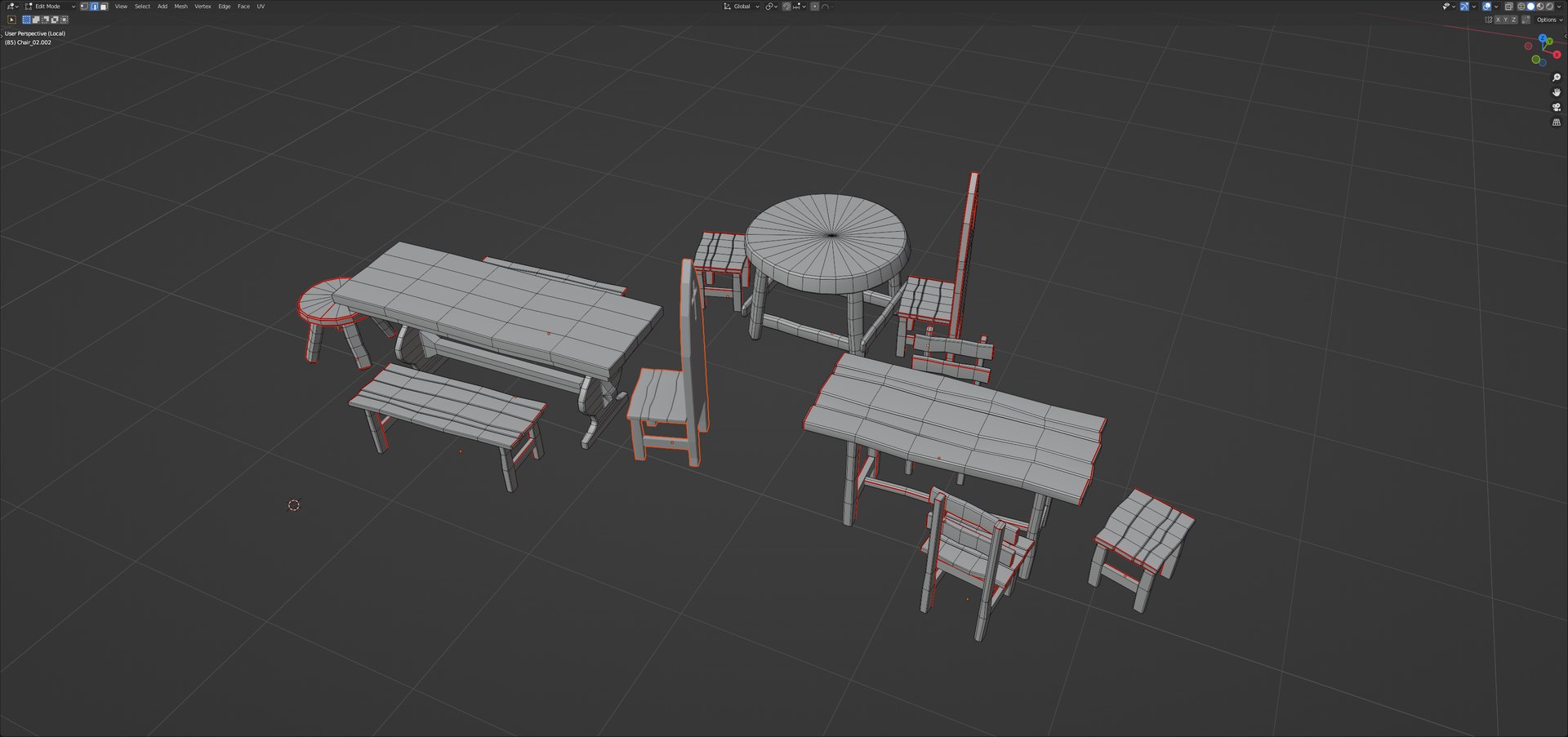 3D Tables And Chairs Set - TurboSquid 2019289