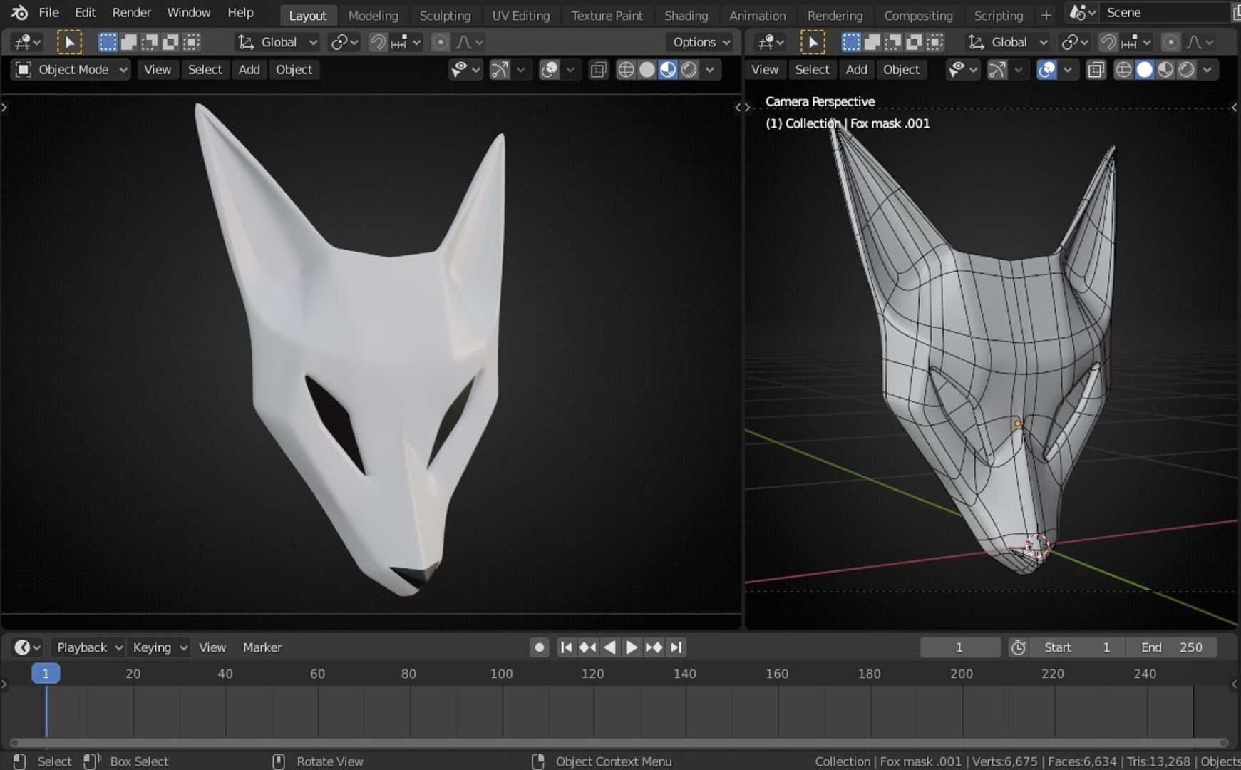Fox Mask 3D Model - TurboSquid 1574261