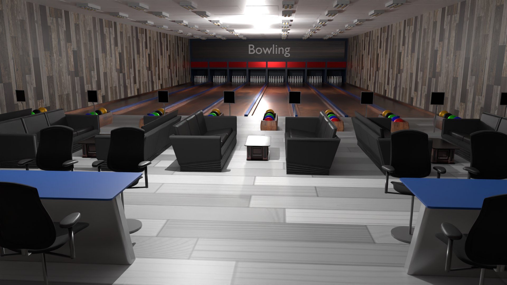 Bowling Alley 3D Model - TurboSquid 2179914