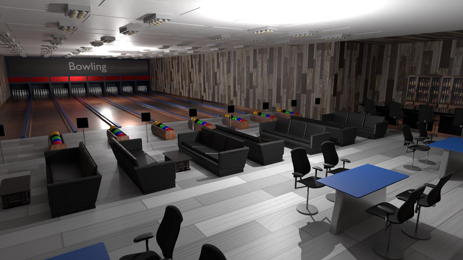 Bowling Alley 3D Model - TurboSquid 2179914