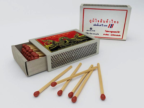 Matchsticks cardboard matchbox stick 3D model - TurboSquid 1384180