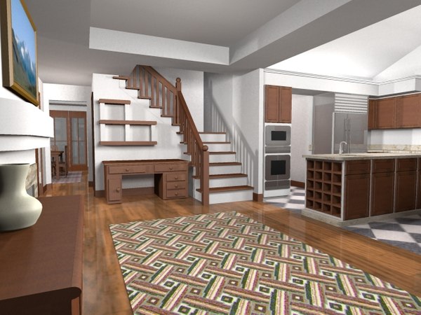 3d model interior floor house