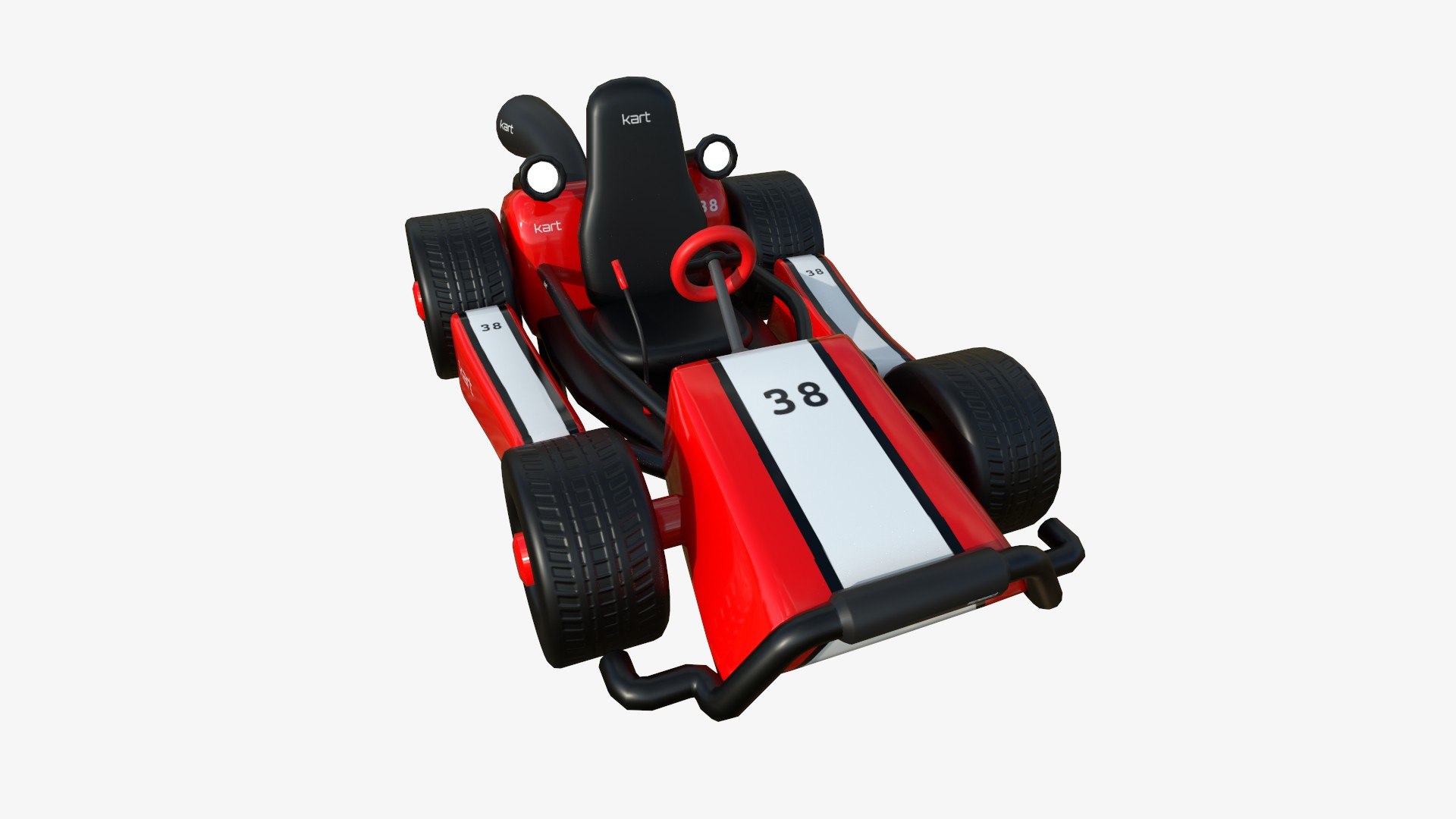 3D Cartoon Kart I01 Red - Vehicle Racing Design Model - TurboSquid 2037386