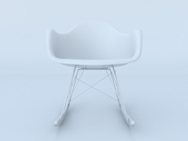 3d charles eames plastic rocking chair model