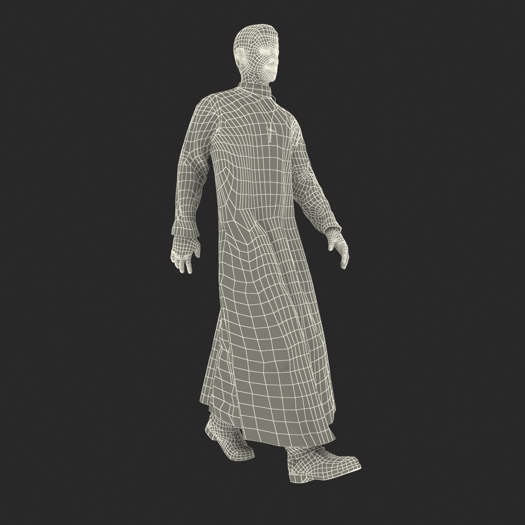 3d Model Priest Rigged