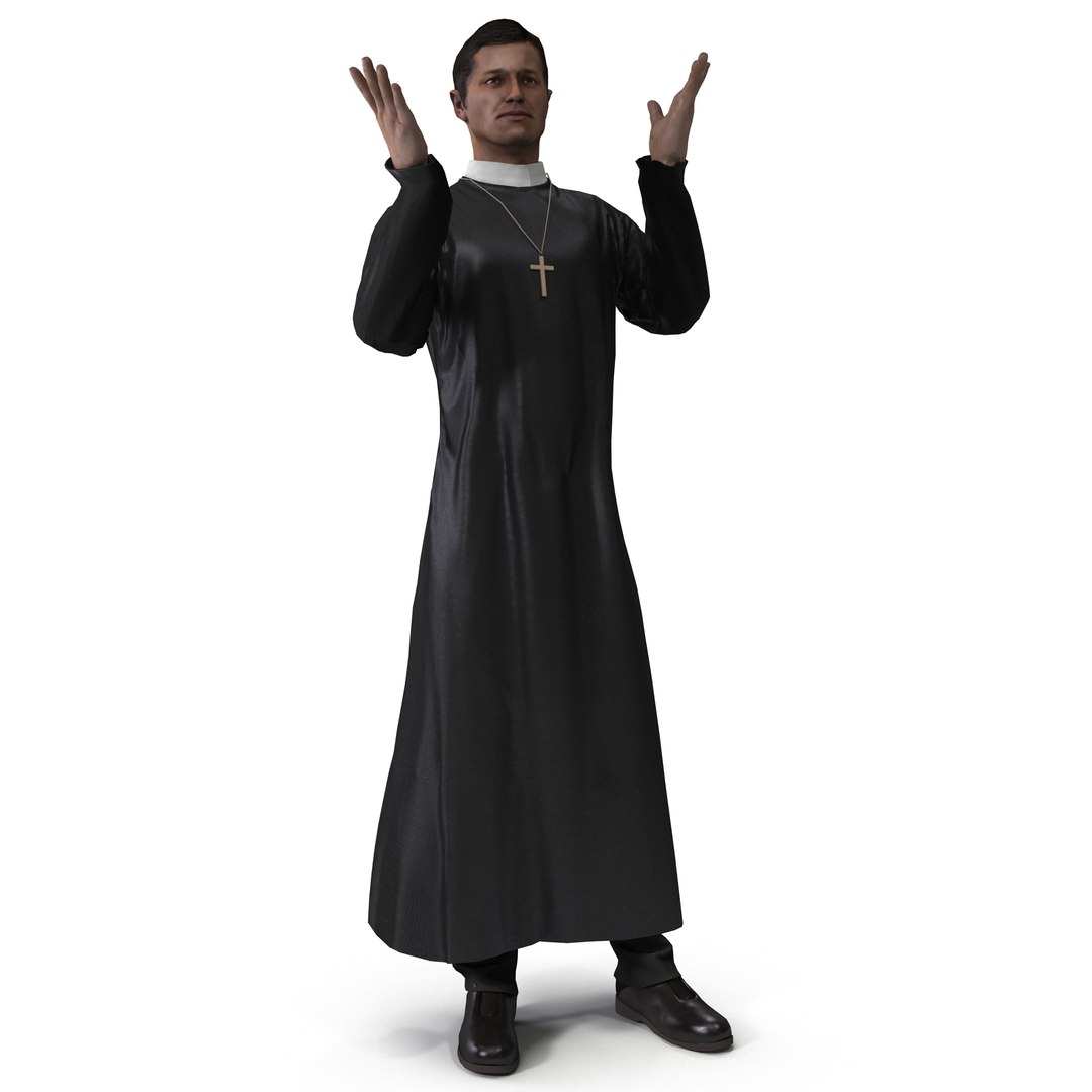 3d model priest rigged