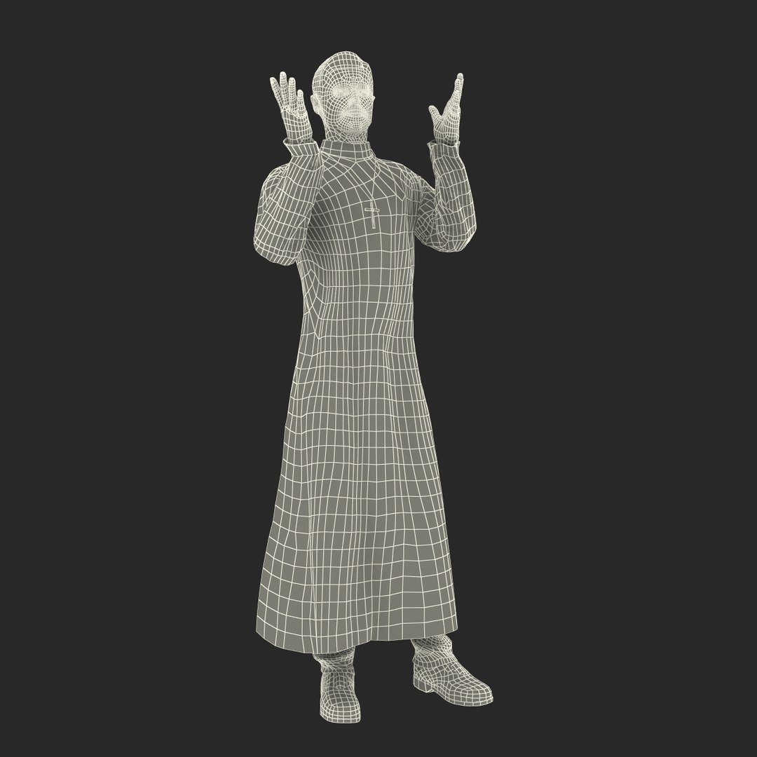 3d Model Priest Rigged
