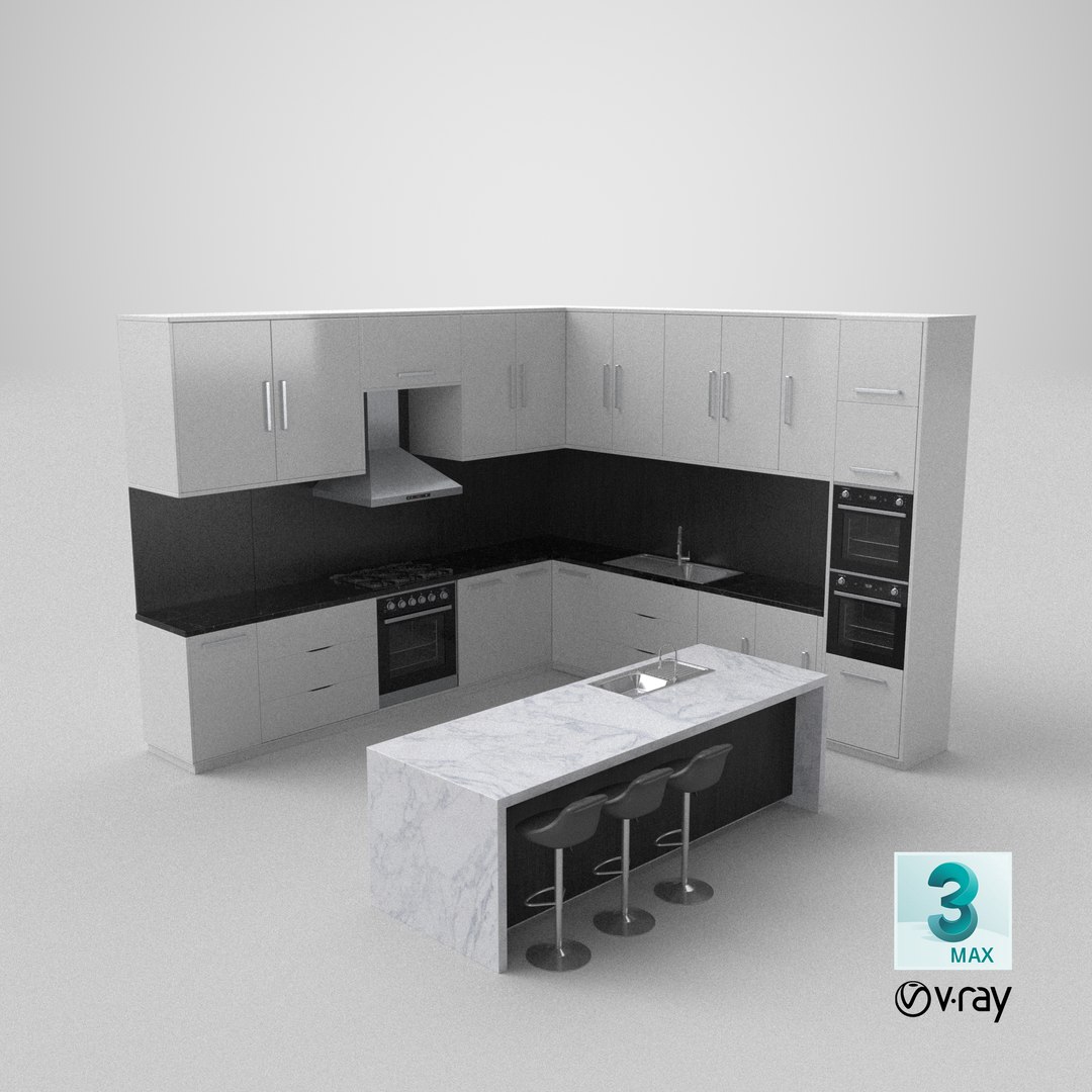Kitchen Island 3D Model - TurboSquid 1693035