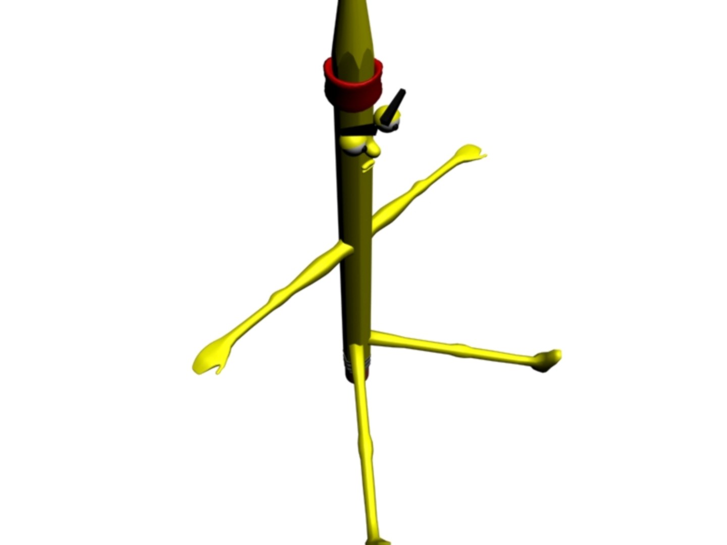 Pencil Character 3d Model