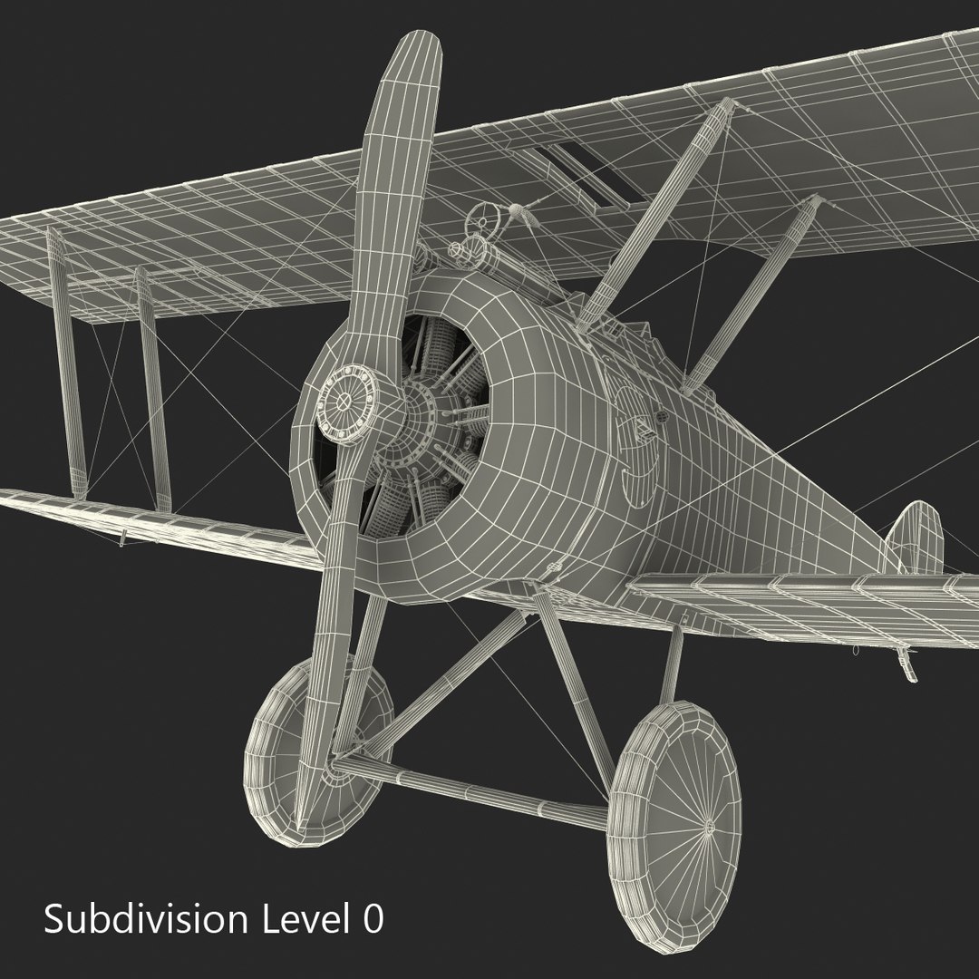 obj british wwi biplane fighter