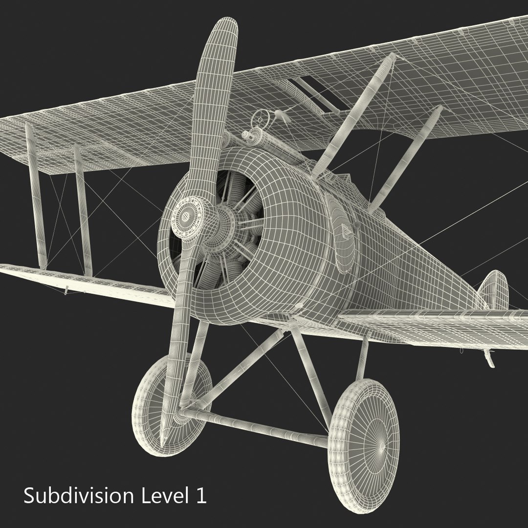 obj british wwi biplane fighter