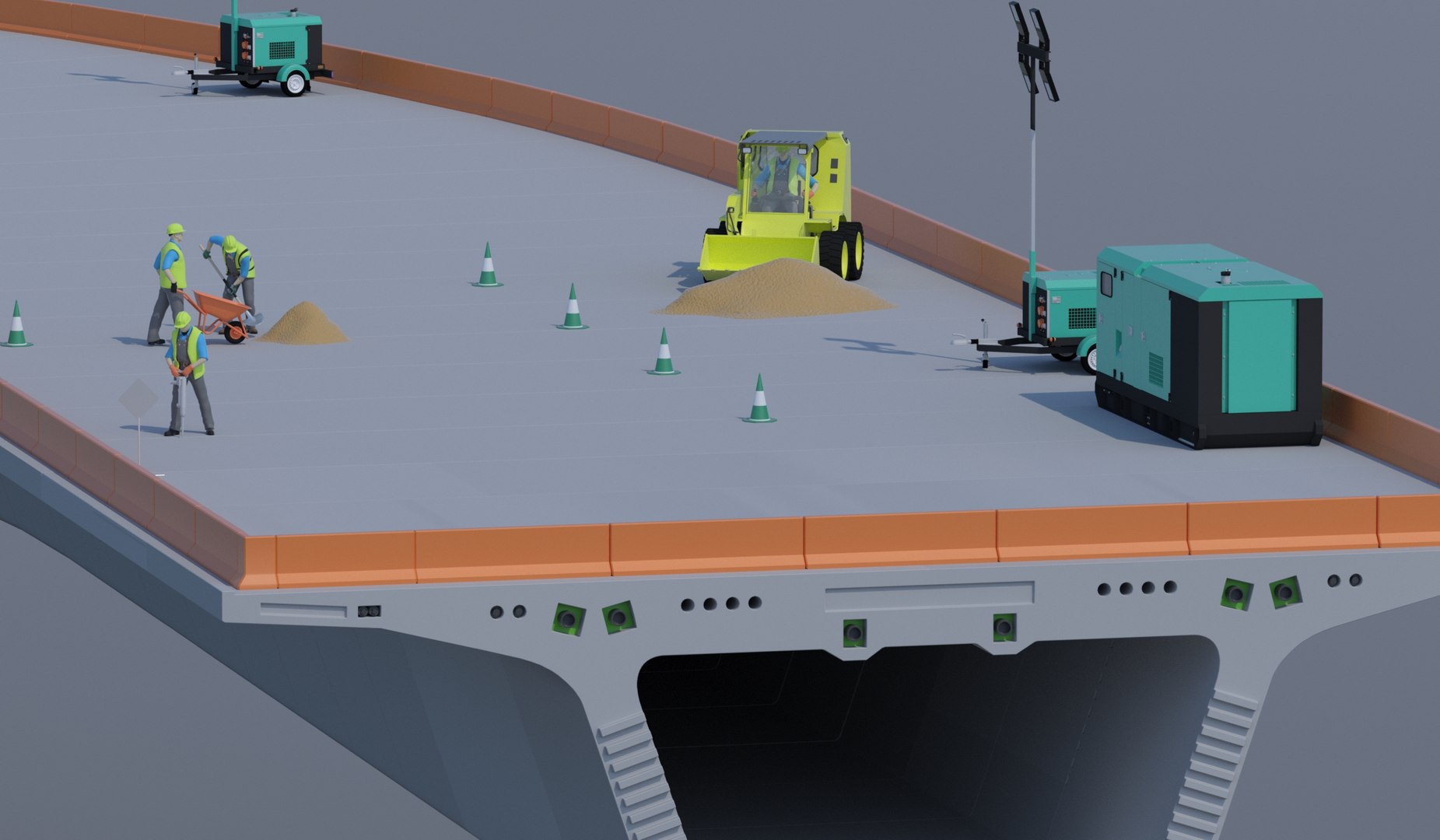 Highway Concrete Bridge Construction Model - TurboSquid 2175644