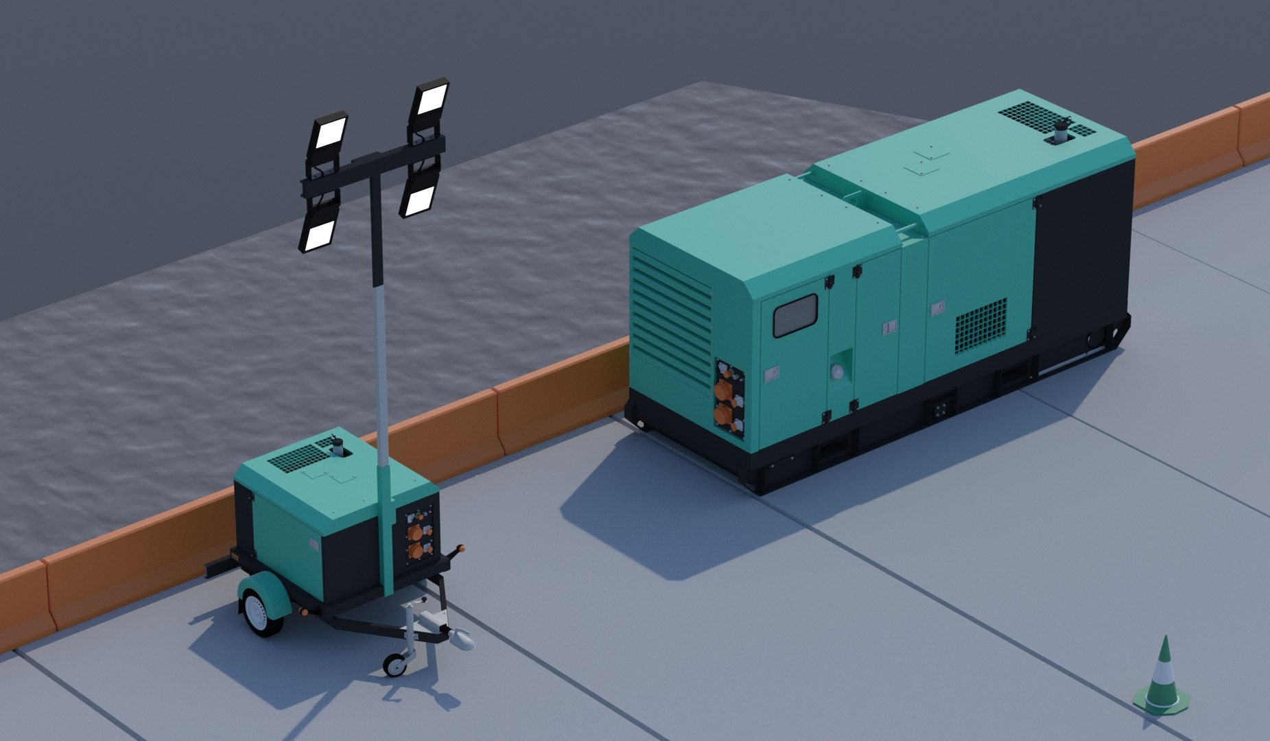 Highway Concrete Bridge Construction Model - TurboSquid 2175644